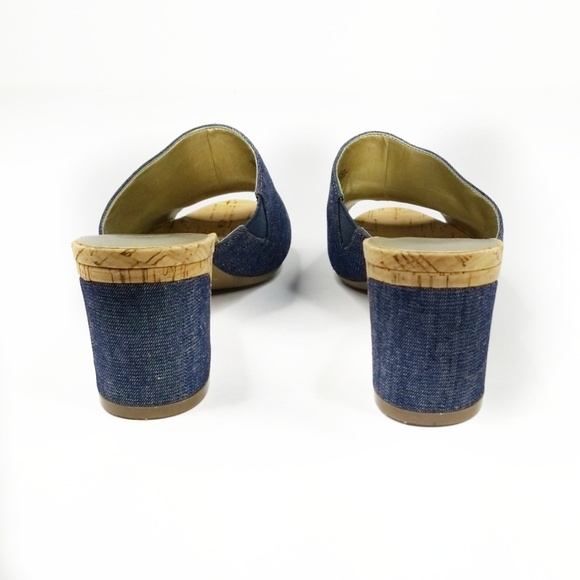 Anne Klein | Shoes | Anne Klein Iflex Denim Peep Toe Slide Nwob | Poshmark